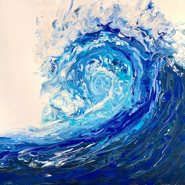 Abstract WAVE Acrylic Pour Painting Class – Michelle's Art Studio
